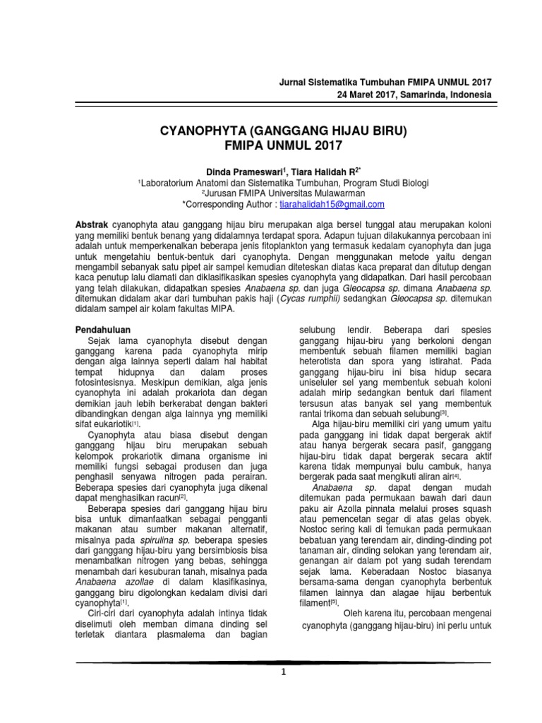JurnaL Cyanophyta | PDF