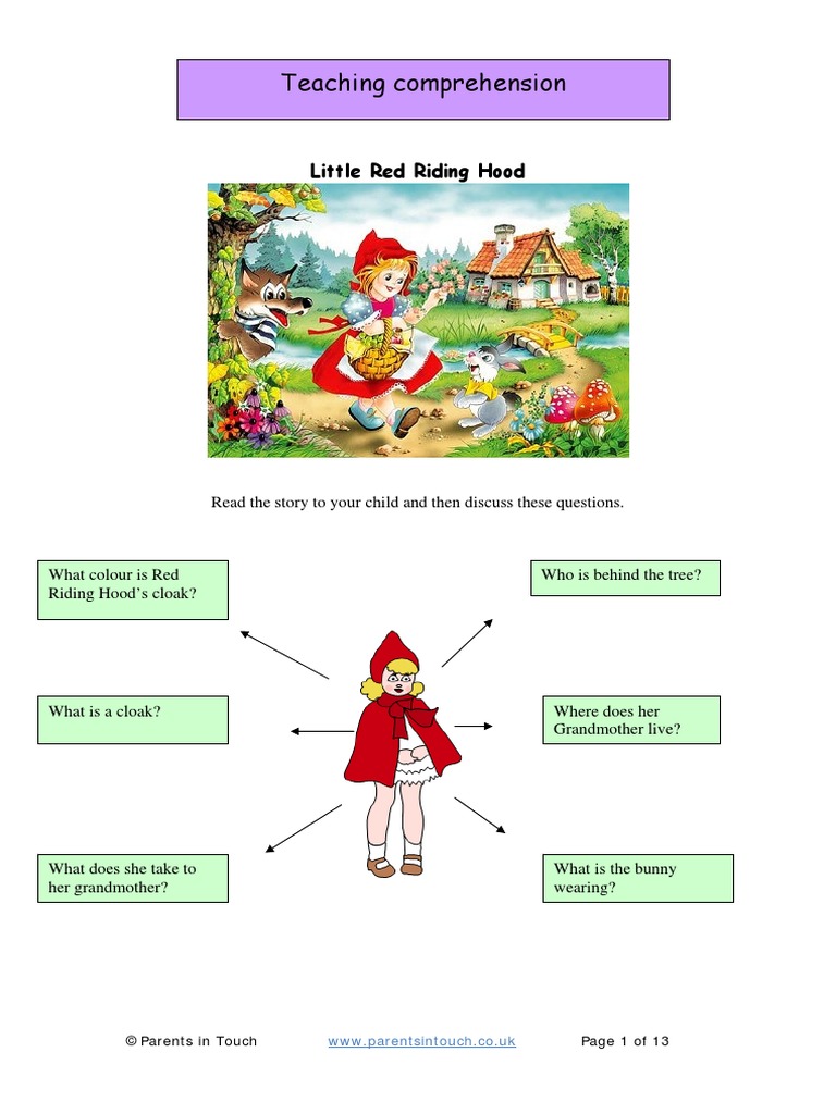 Teaching Comprehension: Little Red Riding Hood | PDF | Reading ...