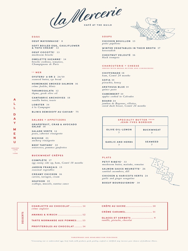 La Mercerie Full Menus | Foods | Food & Wine