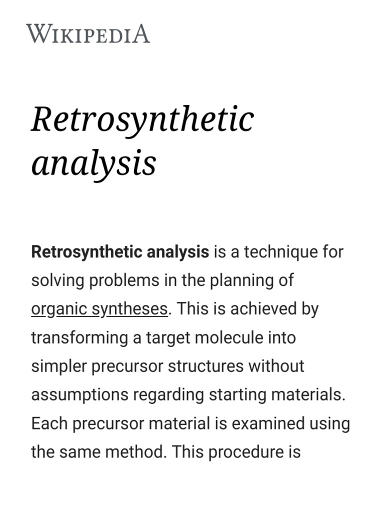 Retrosynthetic Analysis | Organic Chemistry | Chemical Synthesis