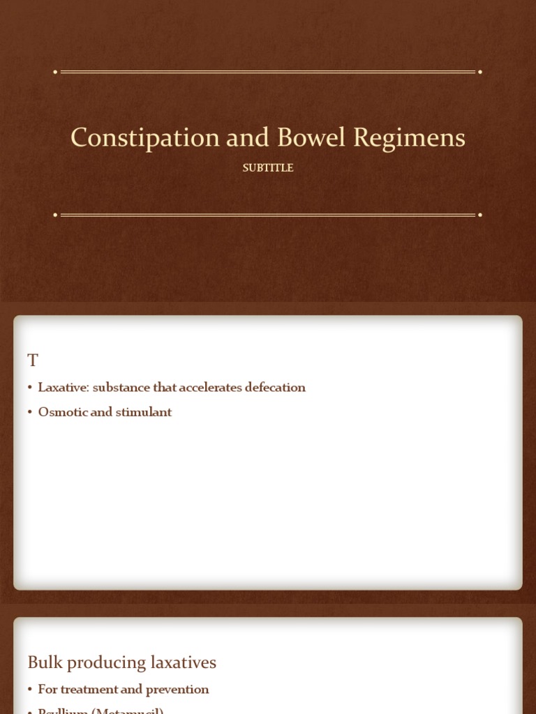 Constipation and Bowel Regimens | PDF | Cooking, Food & Wine | Lifestyle