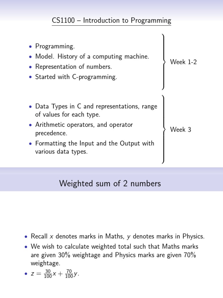 Cs1100 Introduction To Programming Pdf Integer Computer Science 0968