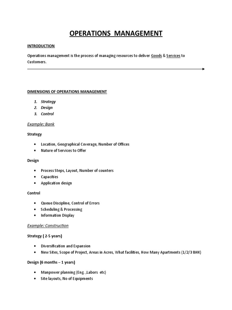 Operations Management Word File | PDF | Operations Management ...