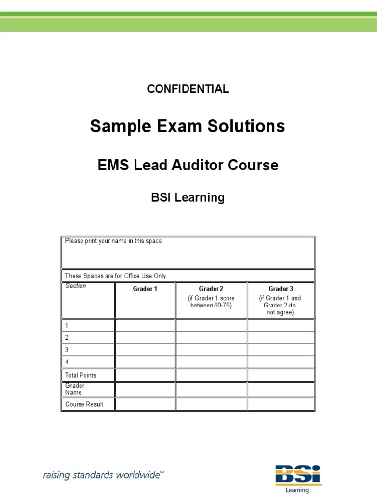 Sample Exam - EMS LAC, IG, Issue 4.2, 10-23-08 | PDF | Audit | Test ...