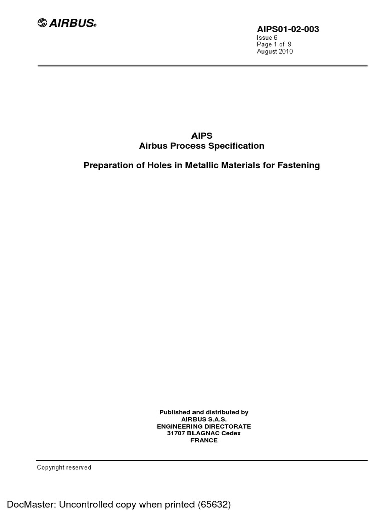 Aips 01-02-003 2010-08 6 | PDF | Specification (Technical Standard) | Engineering Tolerance