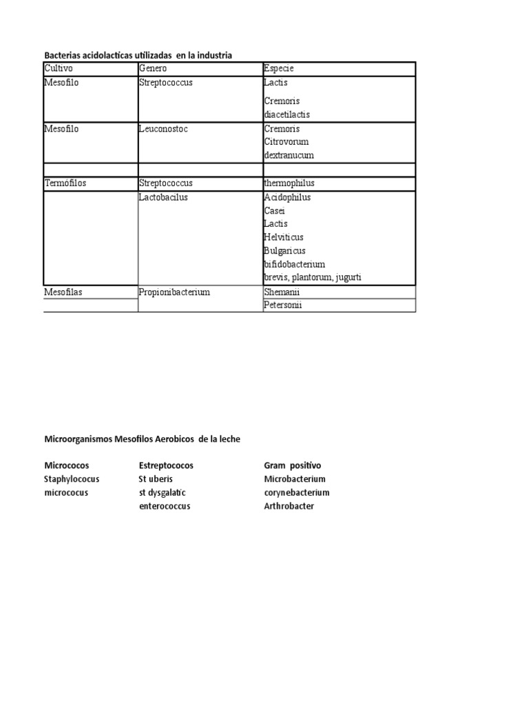 Cultivo Lacticos en Industri | PDF | Estreptococo | Bacilo
