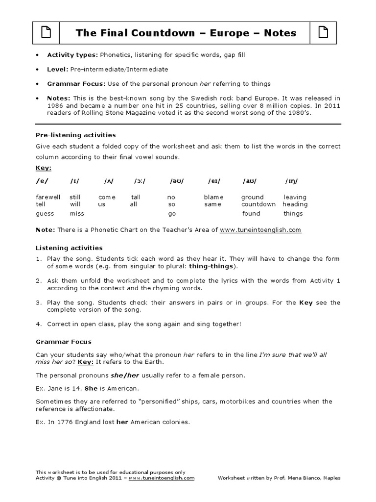 The Final Countdown | PDF | Morphology | Languages
