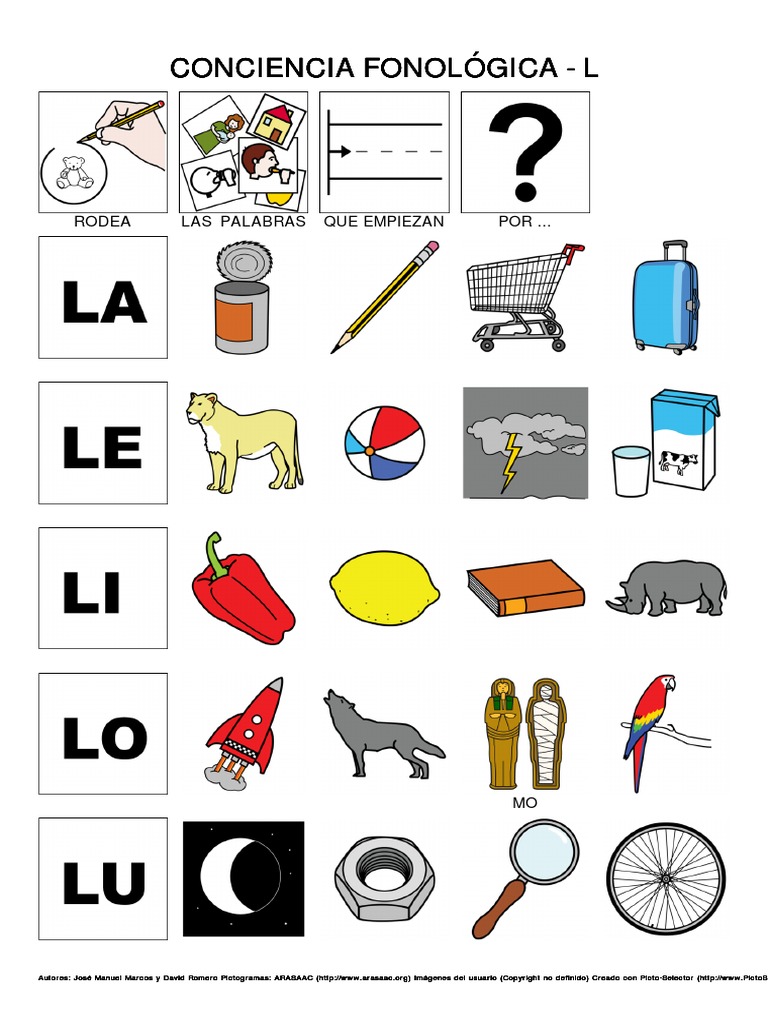 Palabras con la sílaba la, le, li, lo, lu | PDF | Ciencias sociales ...