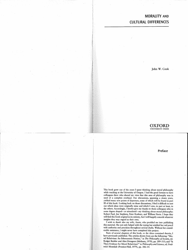 John W. Cook-Morality and Cultural Differences (1999) PDF | PDF