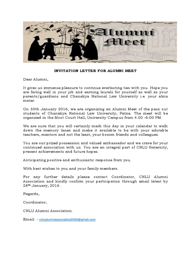 Invitation Letter For Alumni Meet | PDF