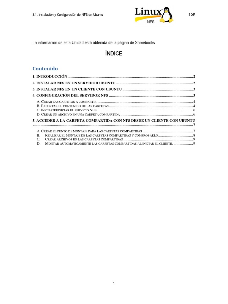 Configuración de NFS en Ubuntu | PDF | Ubuntu (sistema operativo ...