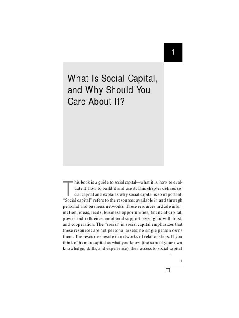Understanding Social Capital Benefits | PDF | Social Capital | Motivation