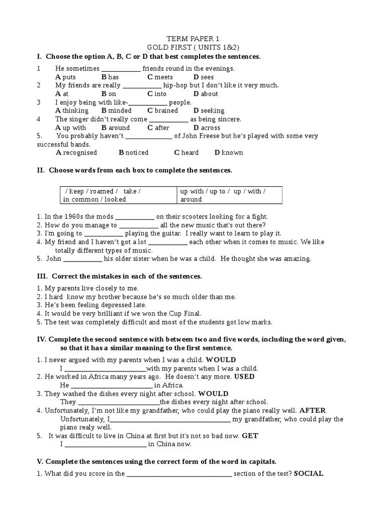 Gold First Term Paper 1 | PDF | Language Arts & Discipline