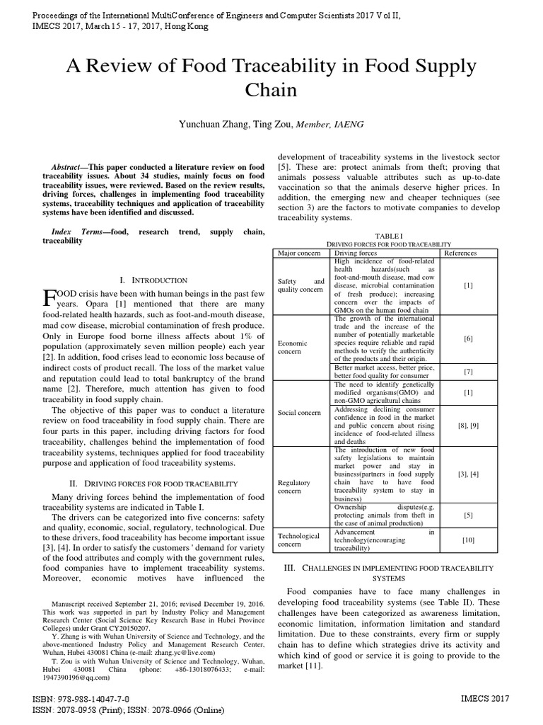 Food Traceability HongKong | PDF | Supply Chain | Food Security