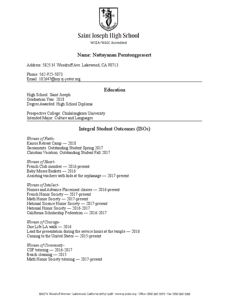 Isos Resume 2018 | PDF