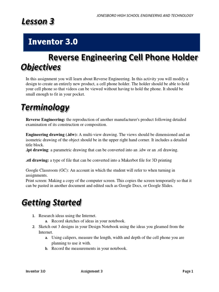 Assignment 3 Cell Phone Holder | PDF | Drawing | Engineering