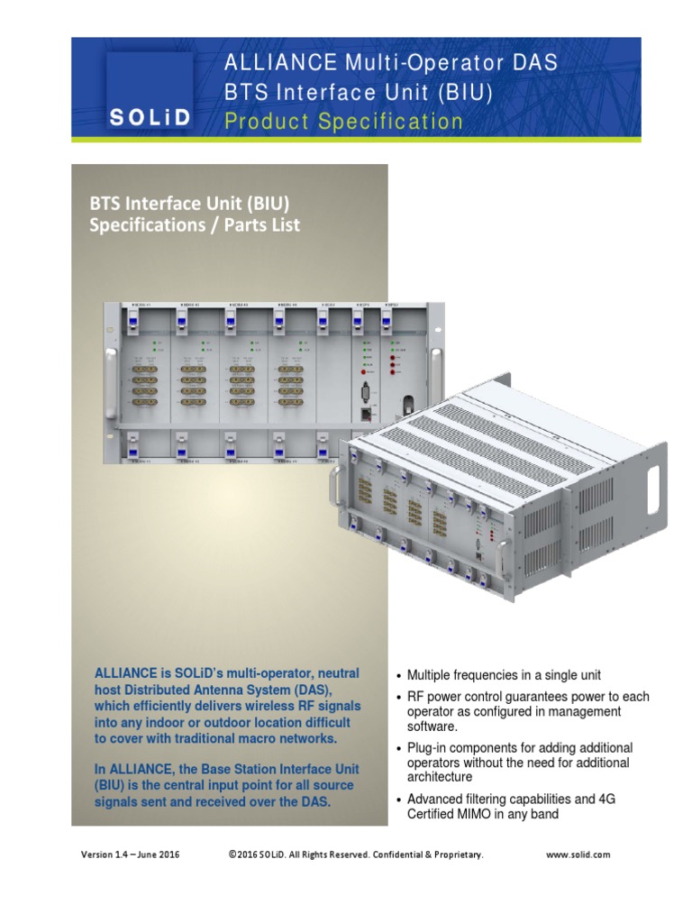 ALLIANCE BIU Product Data Sheet v1.4 | PDF | Electrical Connector ...