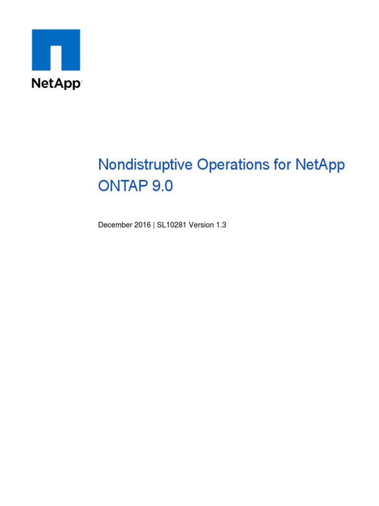 Nondisruptive Operations For Netapp Ontap 9.0 V1.3-Lab Guide | PDF | Computer Cluster | Command ...