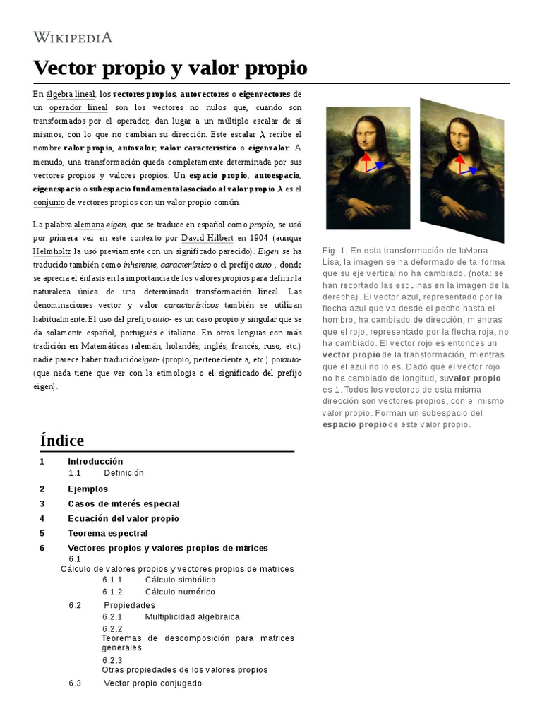 Vector Propio y Valor Propio | PDF | Valores propios y vectores propios ...
