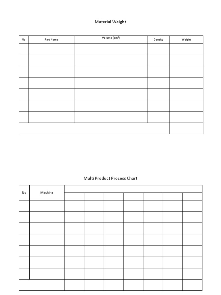 Material Weight: No Part Name Volume (DM ) Density Weight | PDF