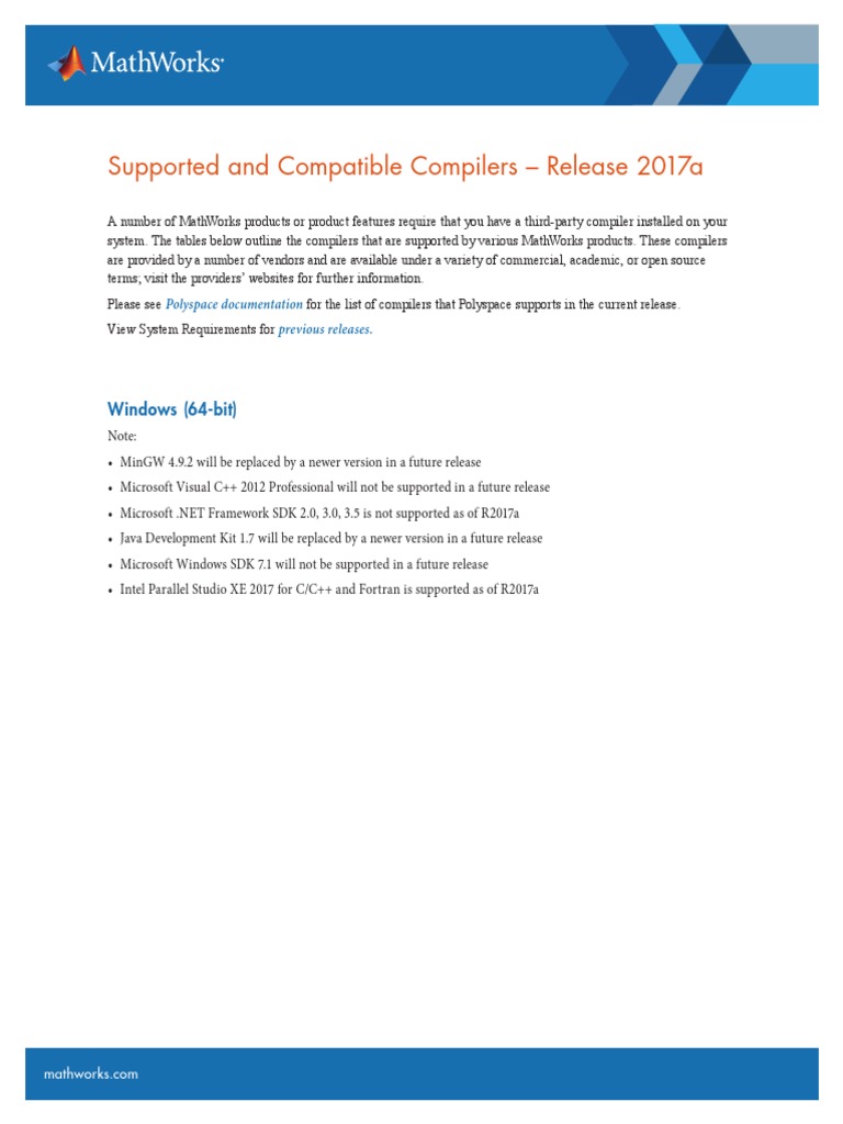 Matlab 2017a Supported Compiler | PDF | Matlab | Xcode