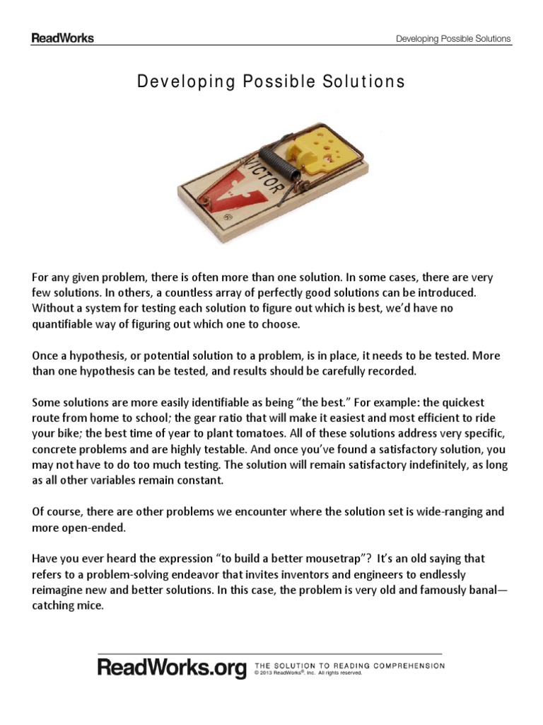 1220 Developing Possible Solutions | PDF | Reason | Inductive Reasoning