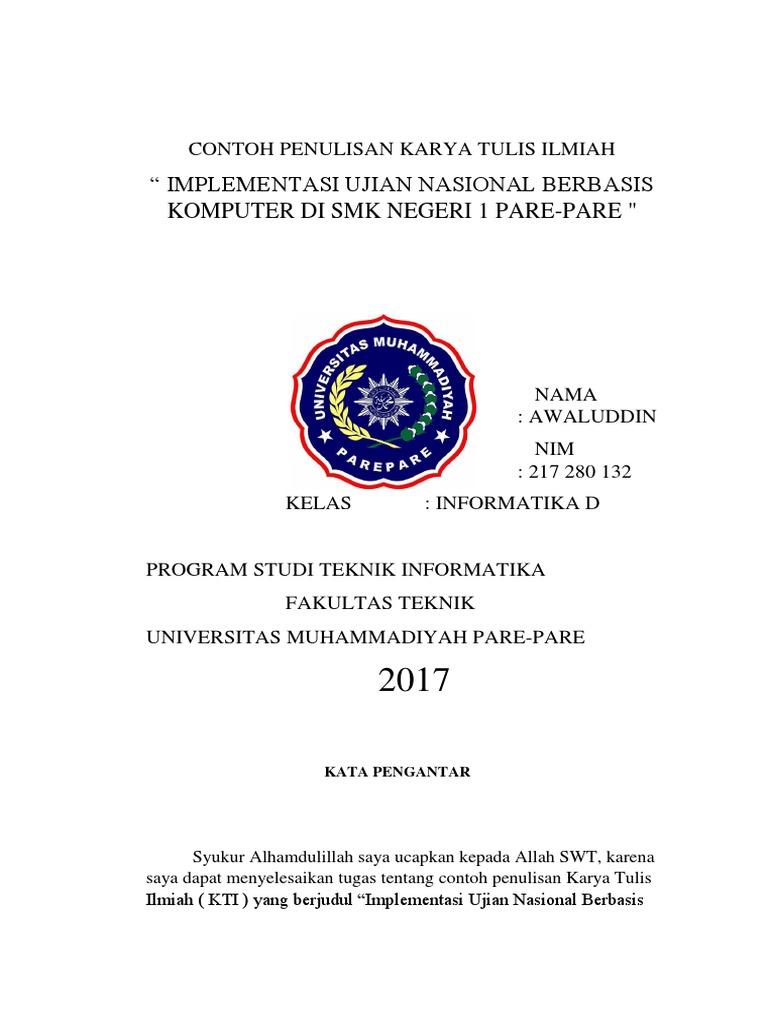 Contoh Penulisan Karya Tulis Ilmiah | PDF
