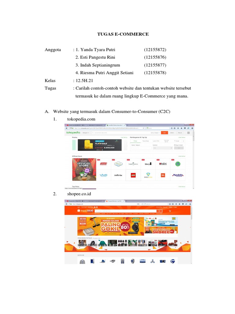 Contoh Website E-Commerce C2C dan B2A | PDF | Karier & Perkembangan | Komputer