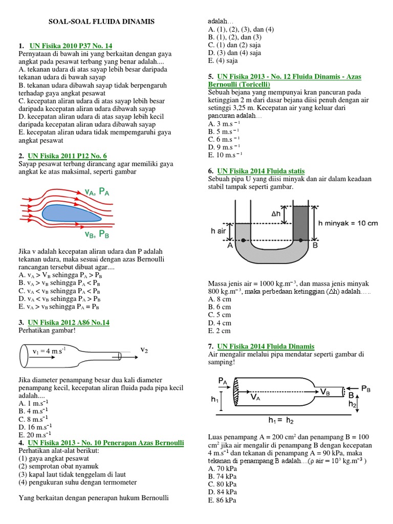 Contoh Soal Fluida Dinamis Lengkap Dengan Pembahasannya Soal 10 Youtube - Riset