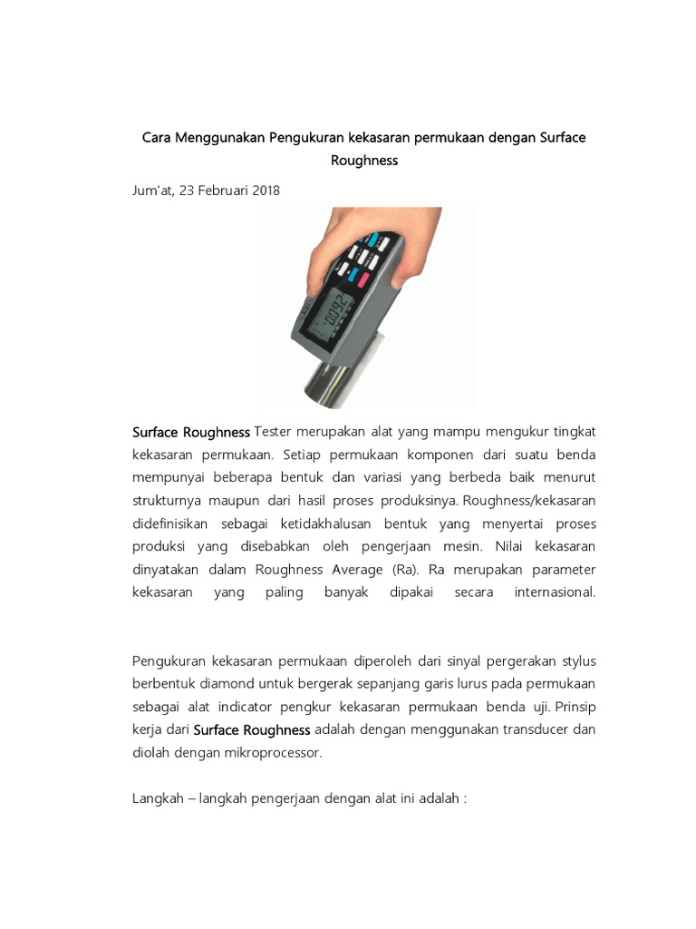 Kekasaran Permukaan | PDF