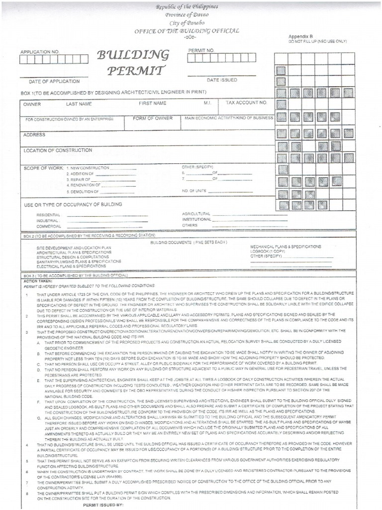 Building Permit Form | PDF