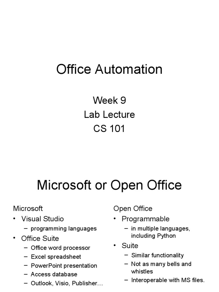 Office Automation | PDF | Microsoft Excel | Macro (Computer Science)