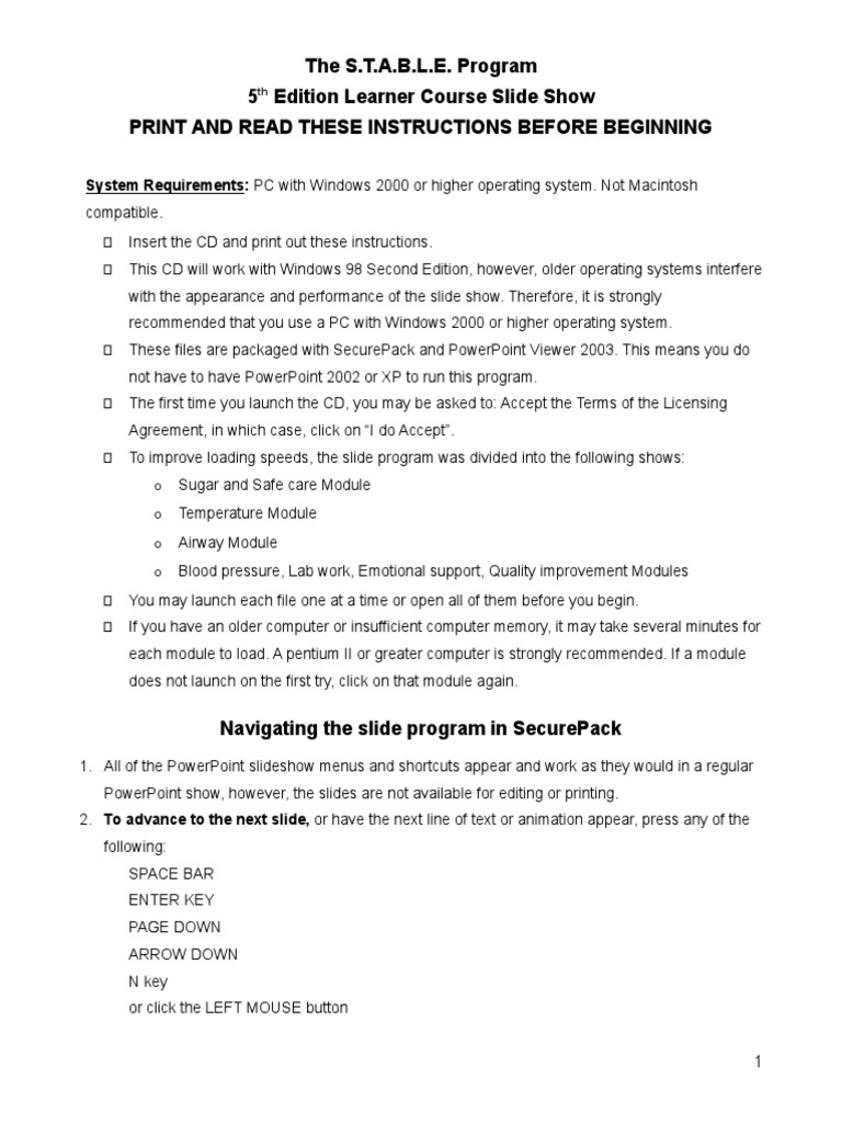 S T A B L e | PDF | Microsoft Power Point | Hyperlink