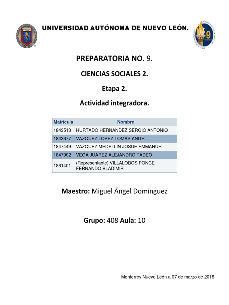 Actividad-Integradora-Ciencias Sociales 2 Etapa 2 | PDF | México | Gobierno