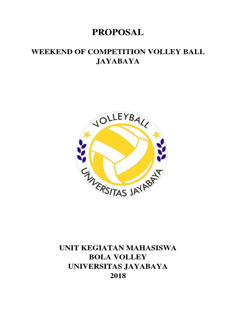 Proposal: Weekend of Competition Volley Ball Jayabaya | PDF