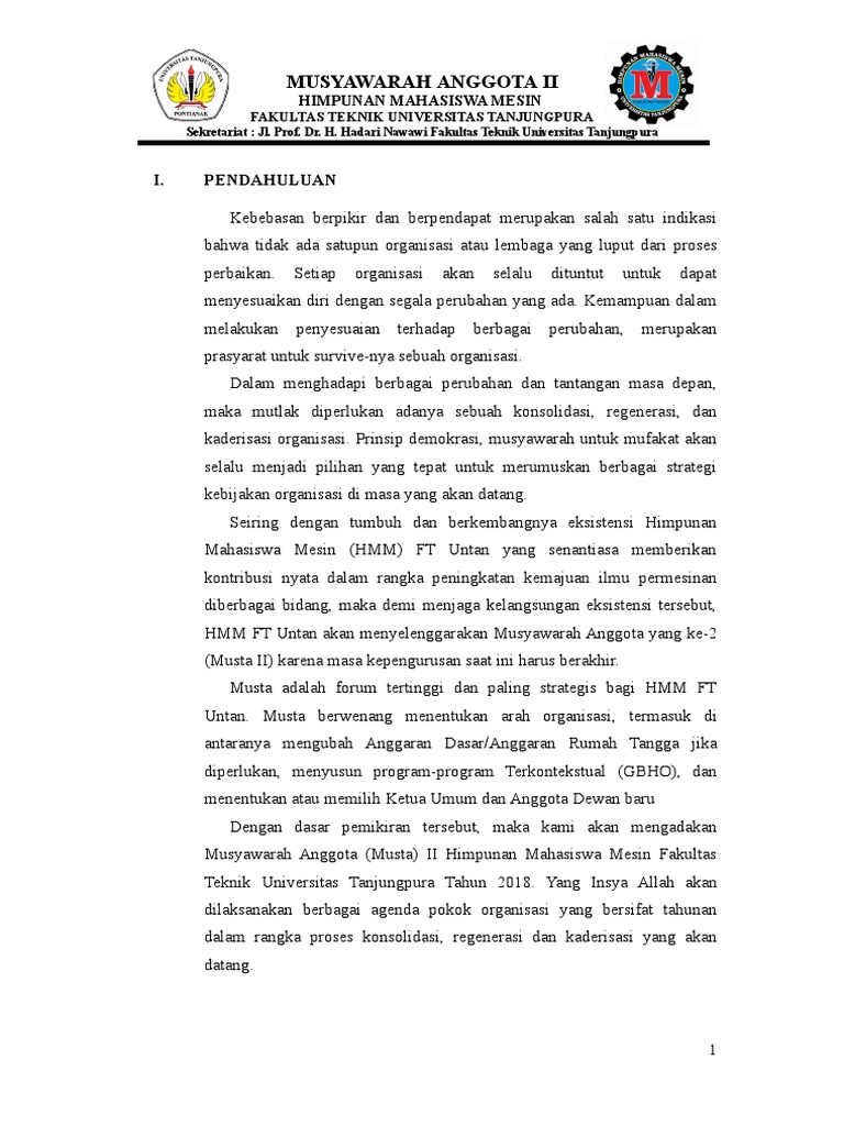 Musyawarah Anggota II HMM FT Untan | PDF | Seni