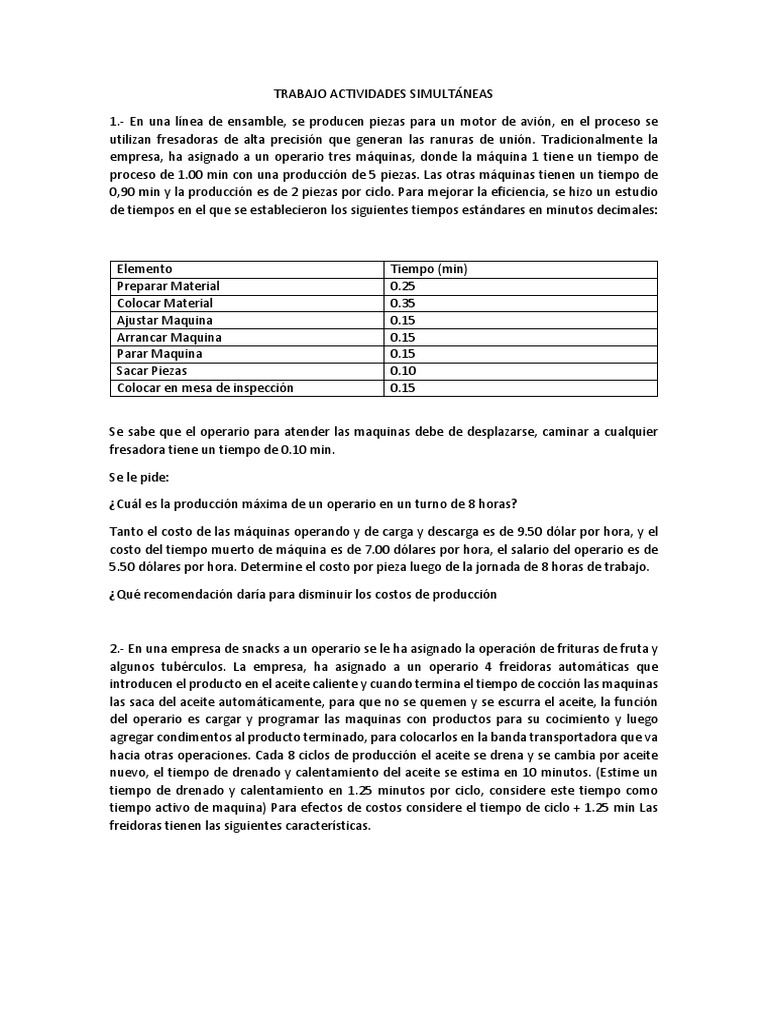 Trabajo Actividades Simultáneas | PDF | Science | Tecnología (general)