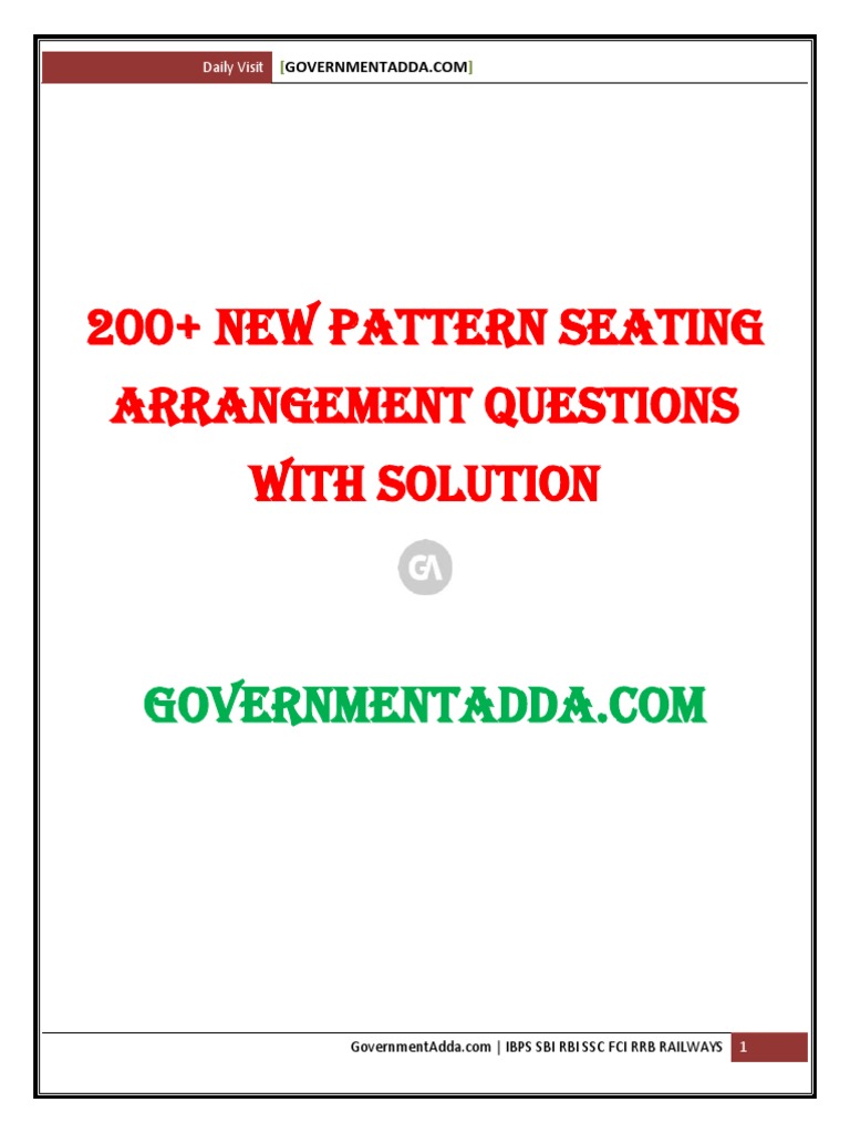 200+ Seating Arrangement Questions | PDF | Yellow | Color