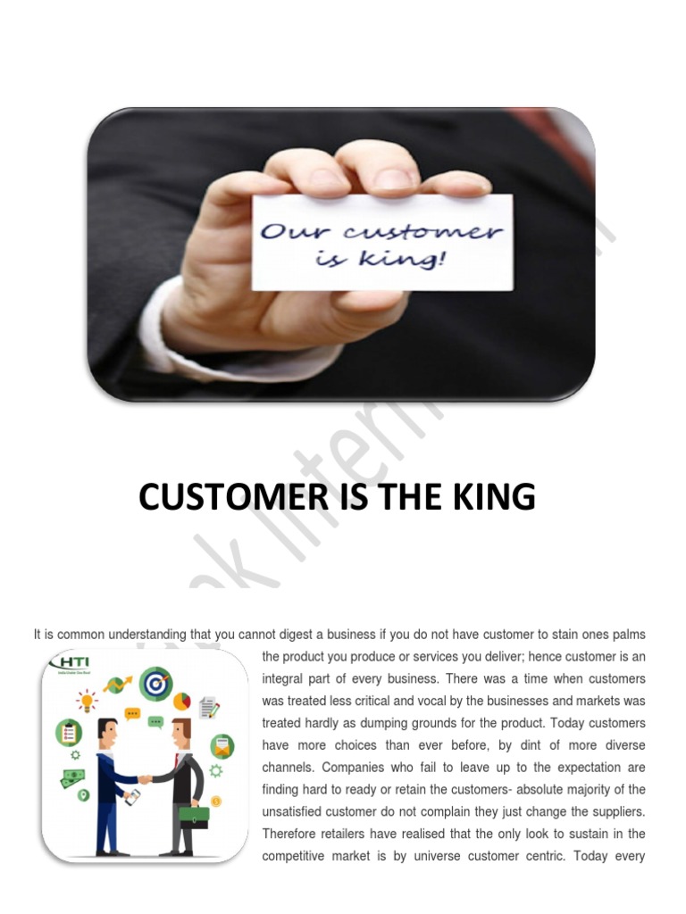 Customer Is The King | PDF | Quality (Business) | Production And ...