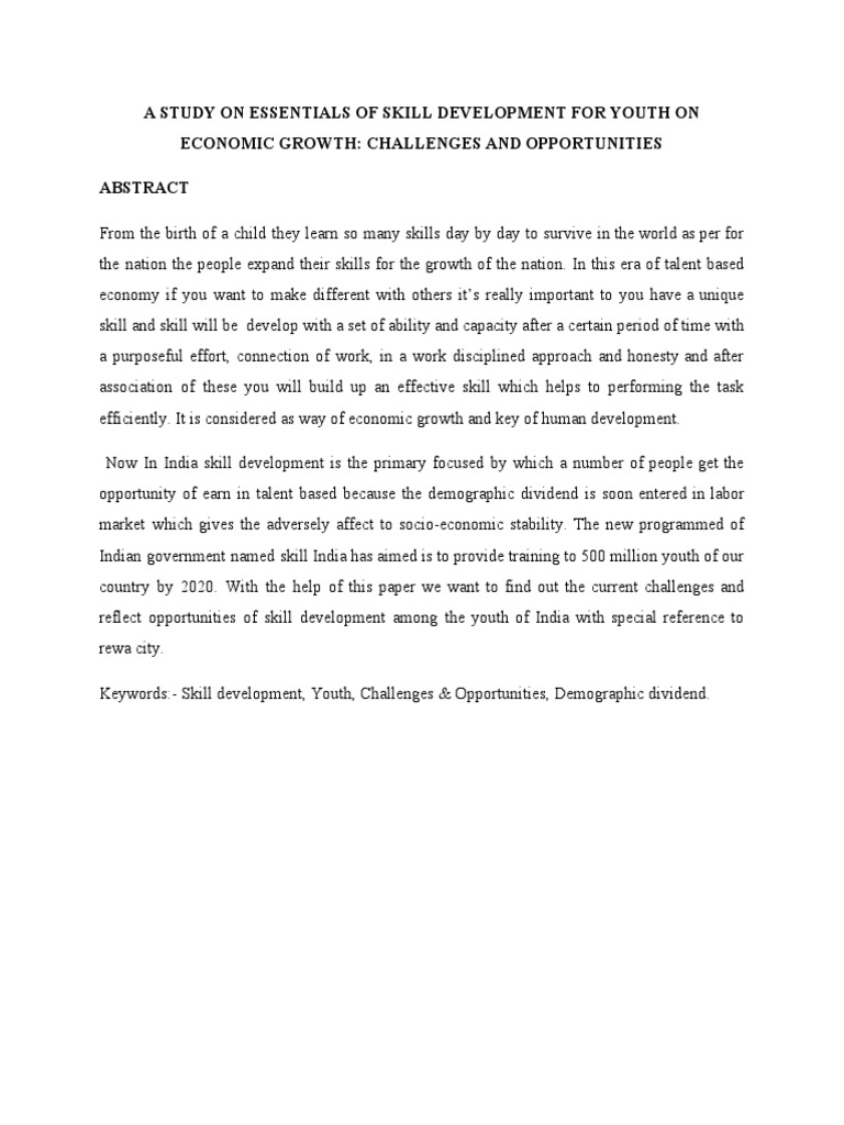 My Thesis On Skill Development Pdf Business Social Science 3886