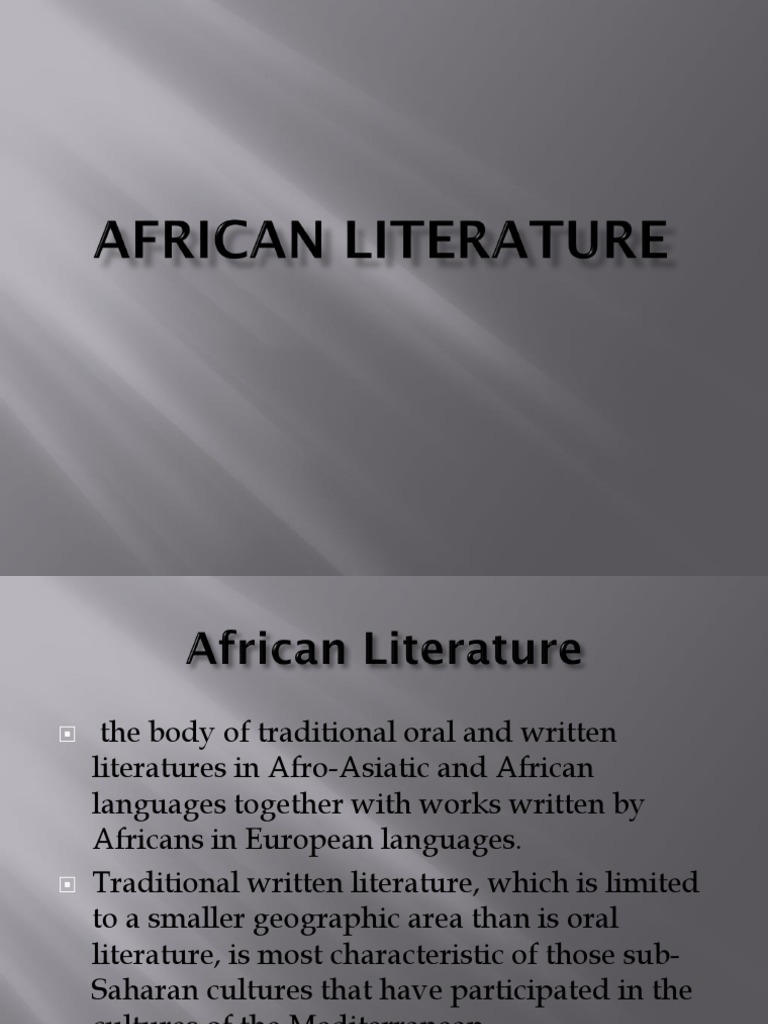 African Literature | PDF | Works | Poetry