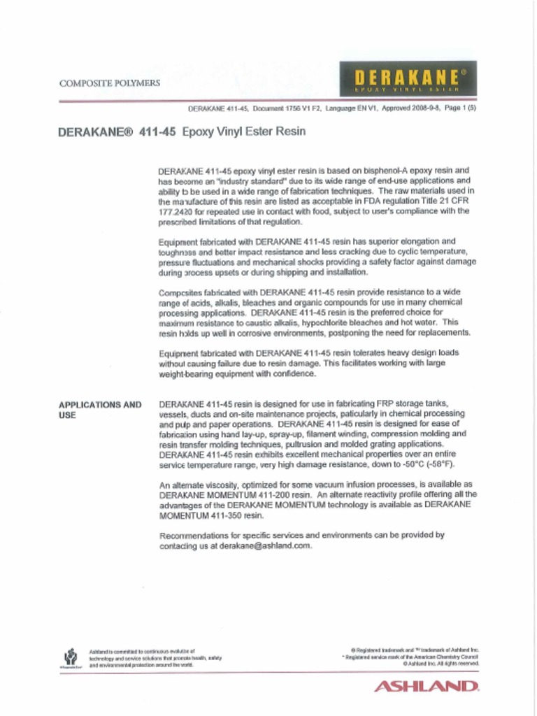 Derakane 411-45 Mds | PDF