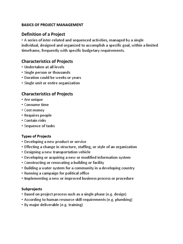 Basics of Project Management | PDF