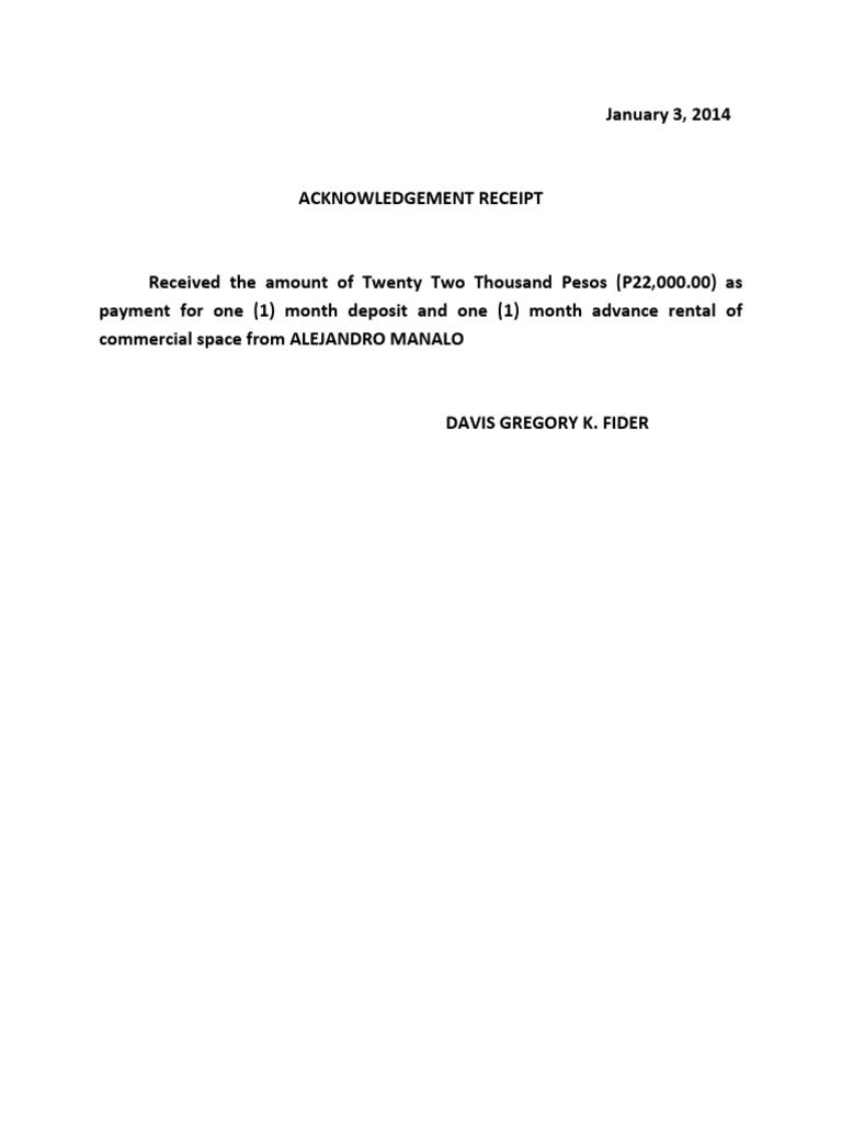 Acknowledgement Receipt | PDF