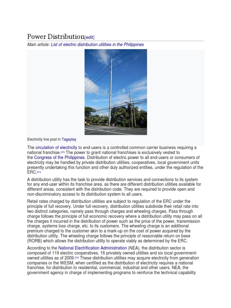 Power Distribution: List of Electric Distribution Utilities in The ...