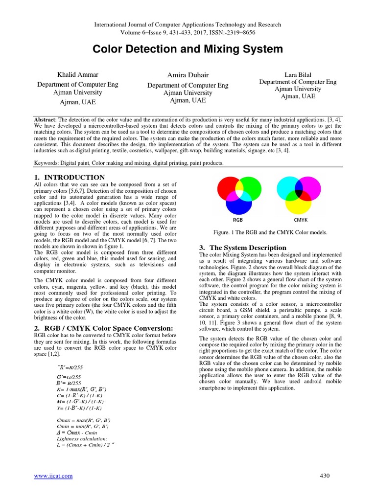 Color Detection and Mixing System | PDF | Rgb Color Model | Color