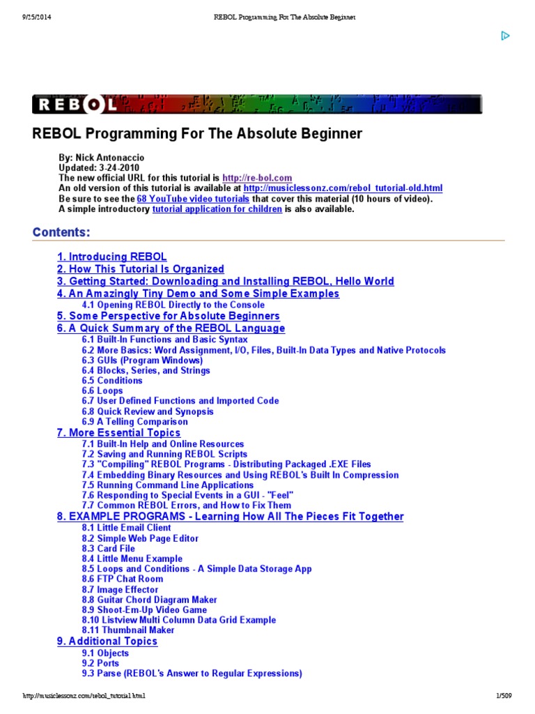 Nick Rebol 2 Tutorial Pdf Parameter Computer Programming Subroutine 2268