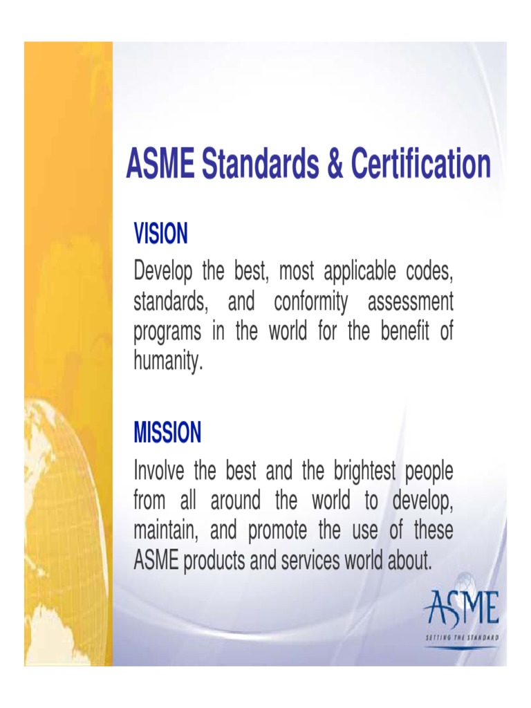 ASME Standards & Certification: Vision | PDF | Career & Growth
