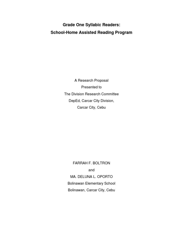 Action Research Sample | PDF | Reading (Process) | Literacy