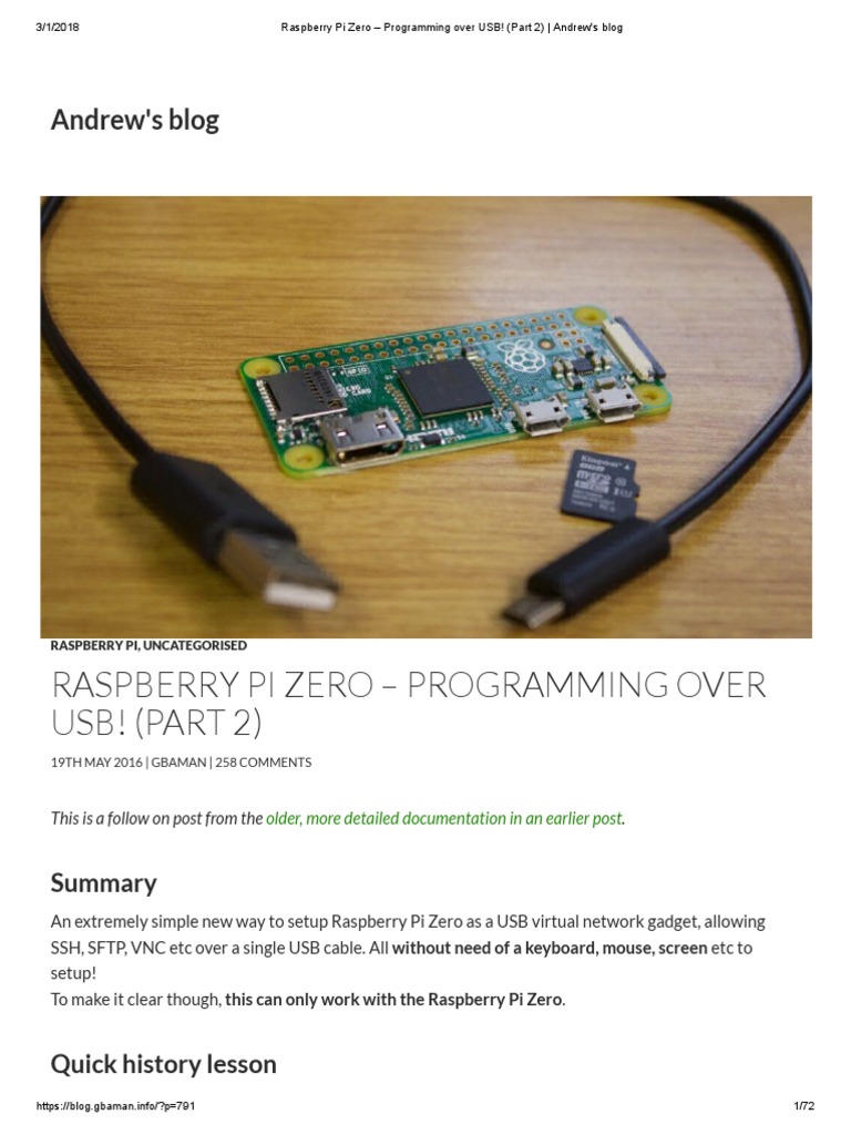 Raspberry Pi Zero - Programming Over USB! (Part 2) - Andrew's Blog ... Raspberry Pi Zero - Programming Over USB! (Part 2) - Andrew's Blog ...